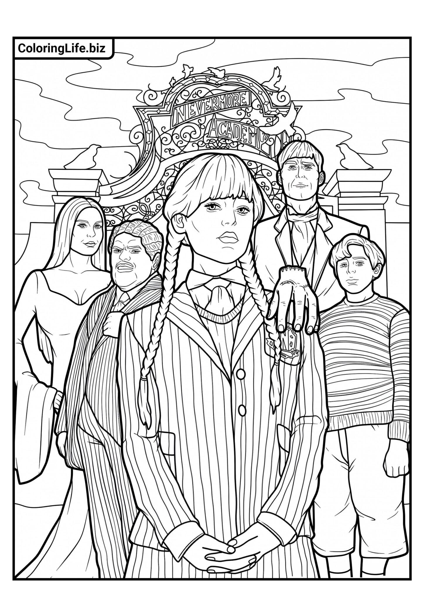 Ausmalbilder von Wednesday | 20 neue Bilder zum Ausdrucken!