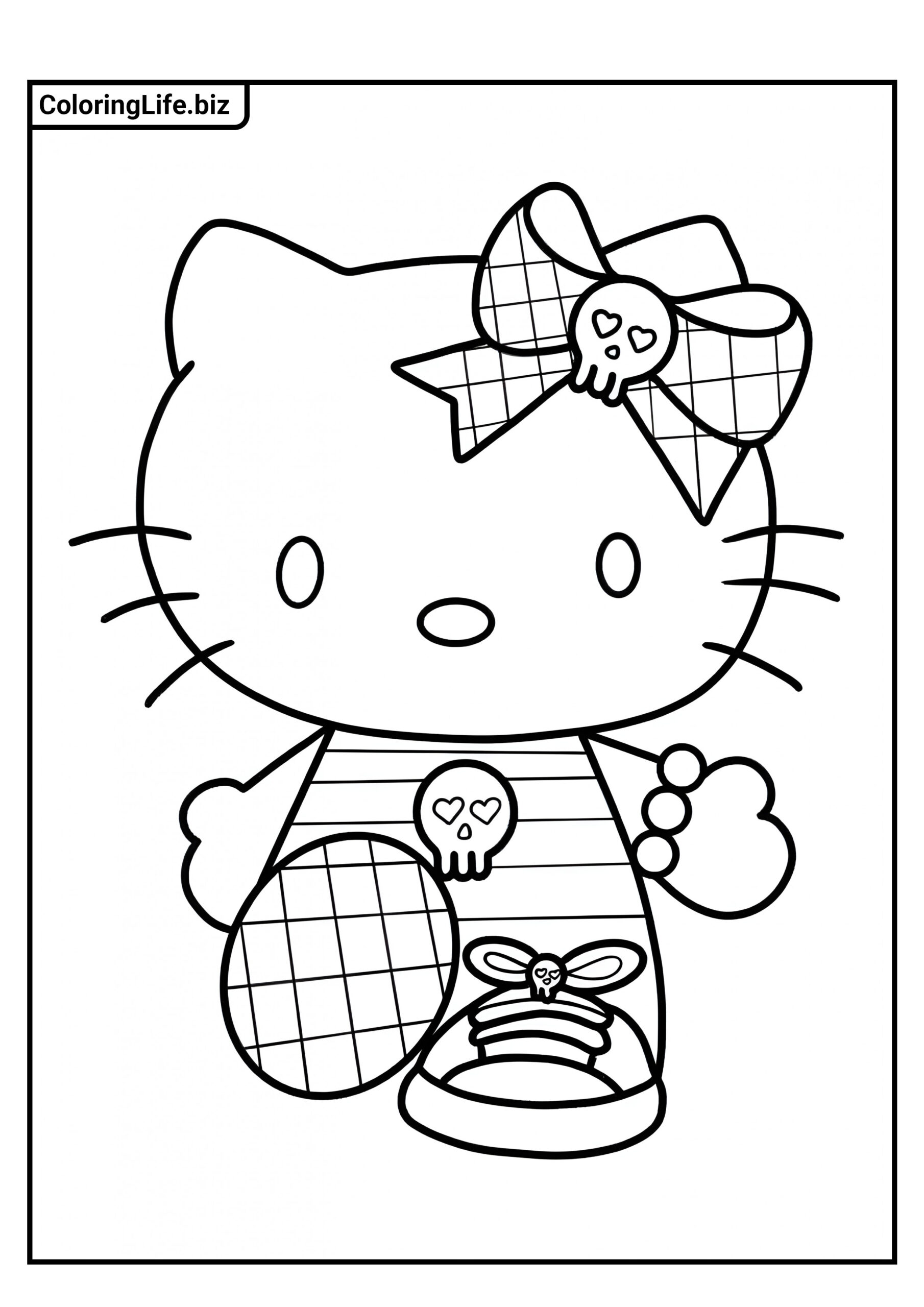 60 Ausmalbilder von Hello Kitty (Hello Kitty) zum Ausdrucken auf A4