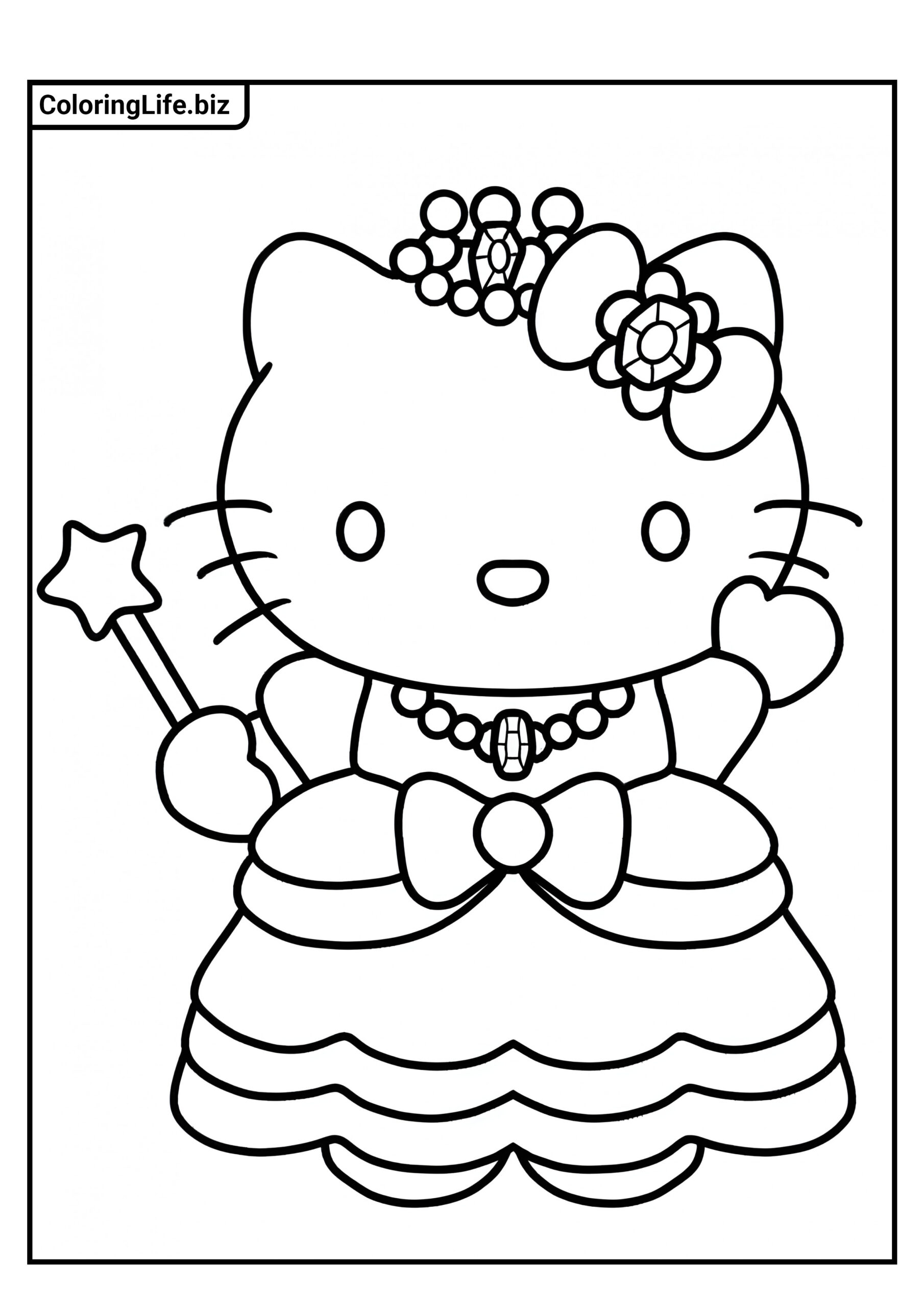 60 Ausmalbilder von Hello Kitty (Hello Kitty) zum Ausdrucken auf A4