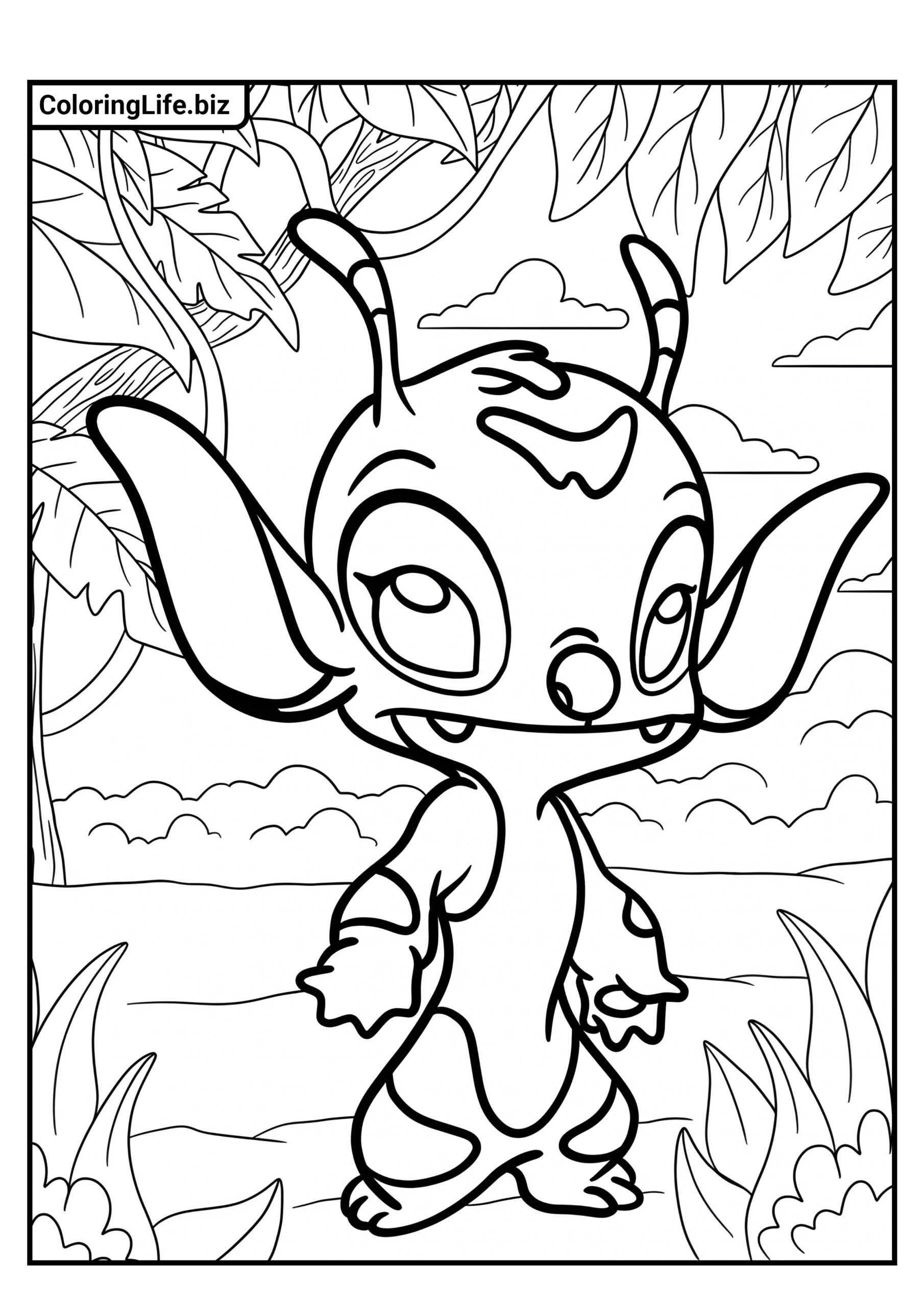 Ausmalbilder von Lilo und Stitch zum Ausdrucken