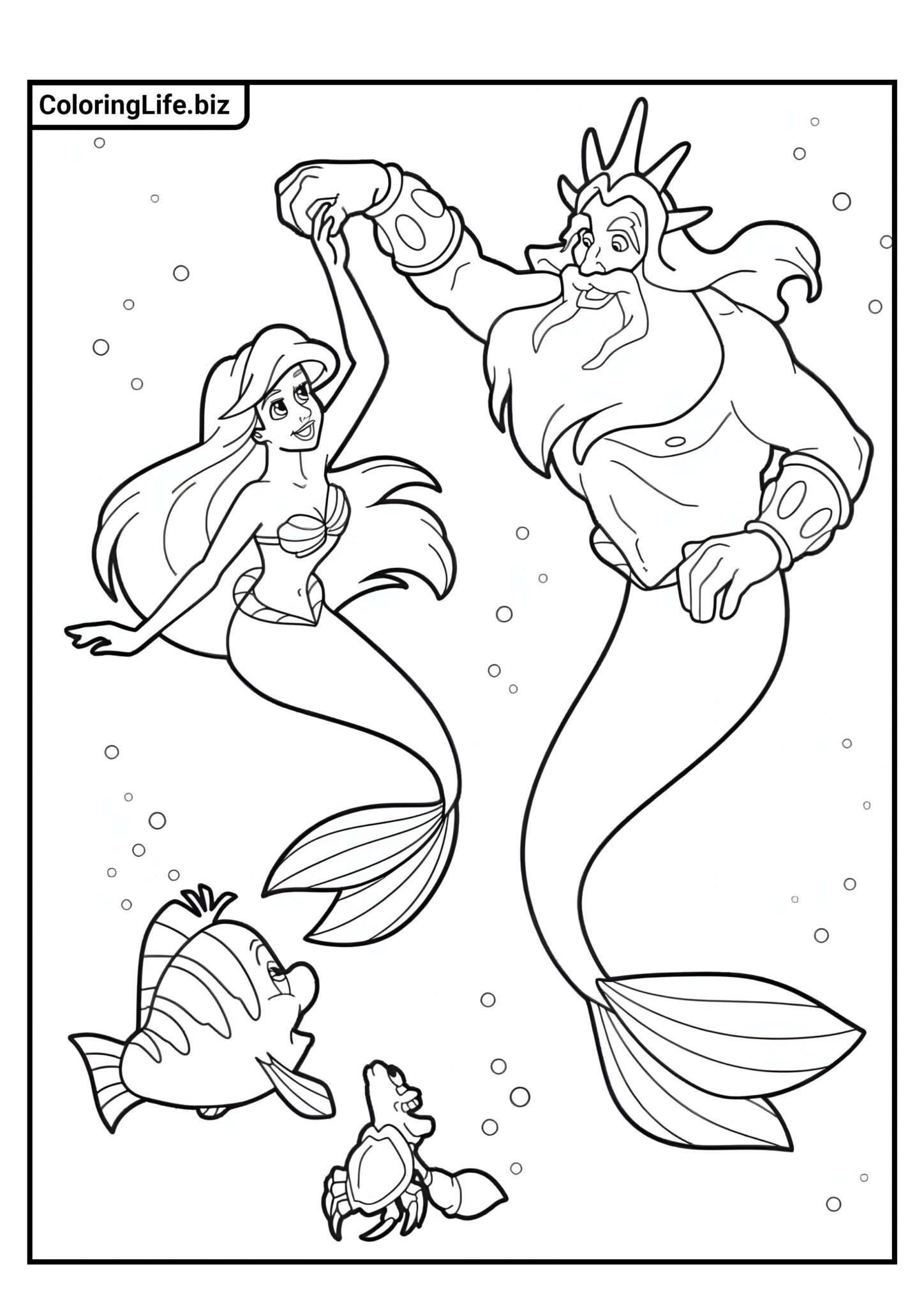 Kolorowanki Ariel | 25+ obrazków do wydruku na A4
