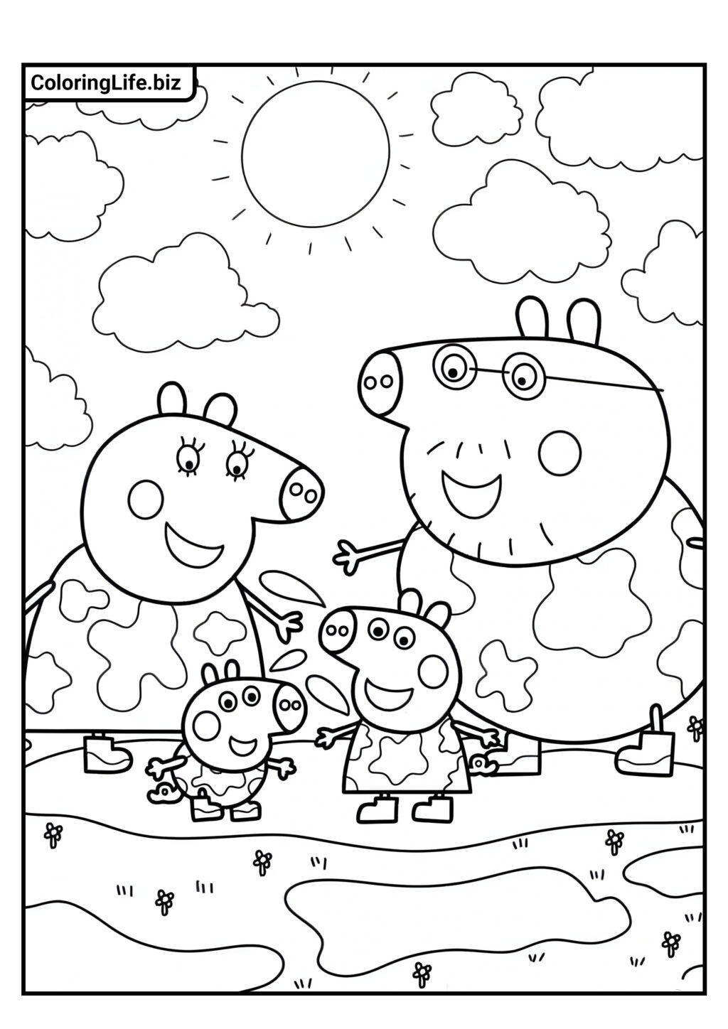 Kolorowanki Świnki Peppy dla dzieci | Pobierz za darmo