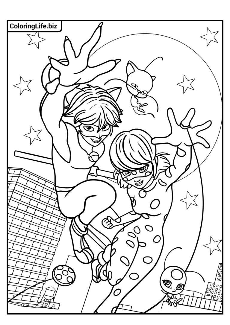 Ausmalbilder von Ladybug und Cat Noir | Neue Kollektion
