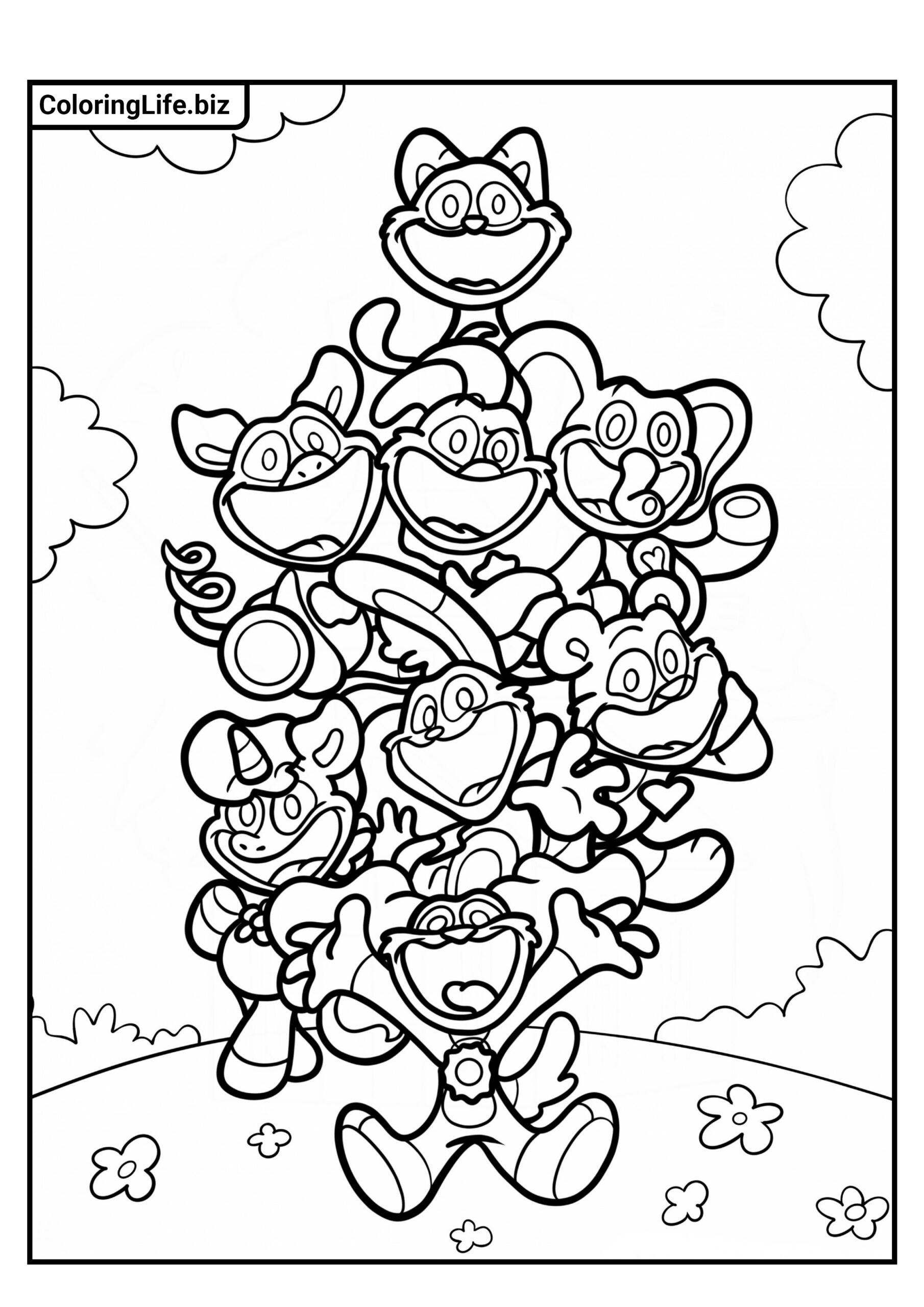 Ausmalbilder von Poppy Playtime zum Ausdrucken