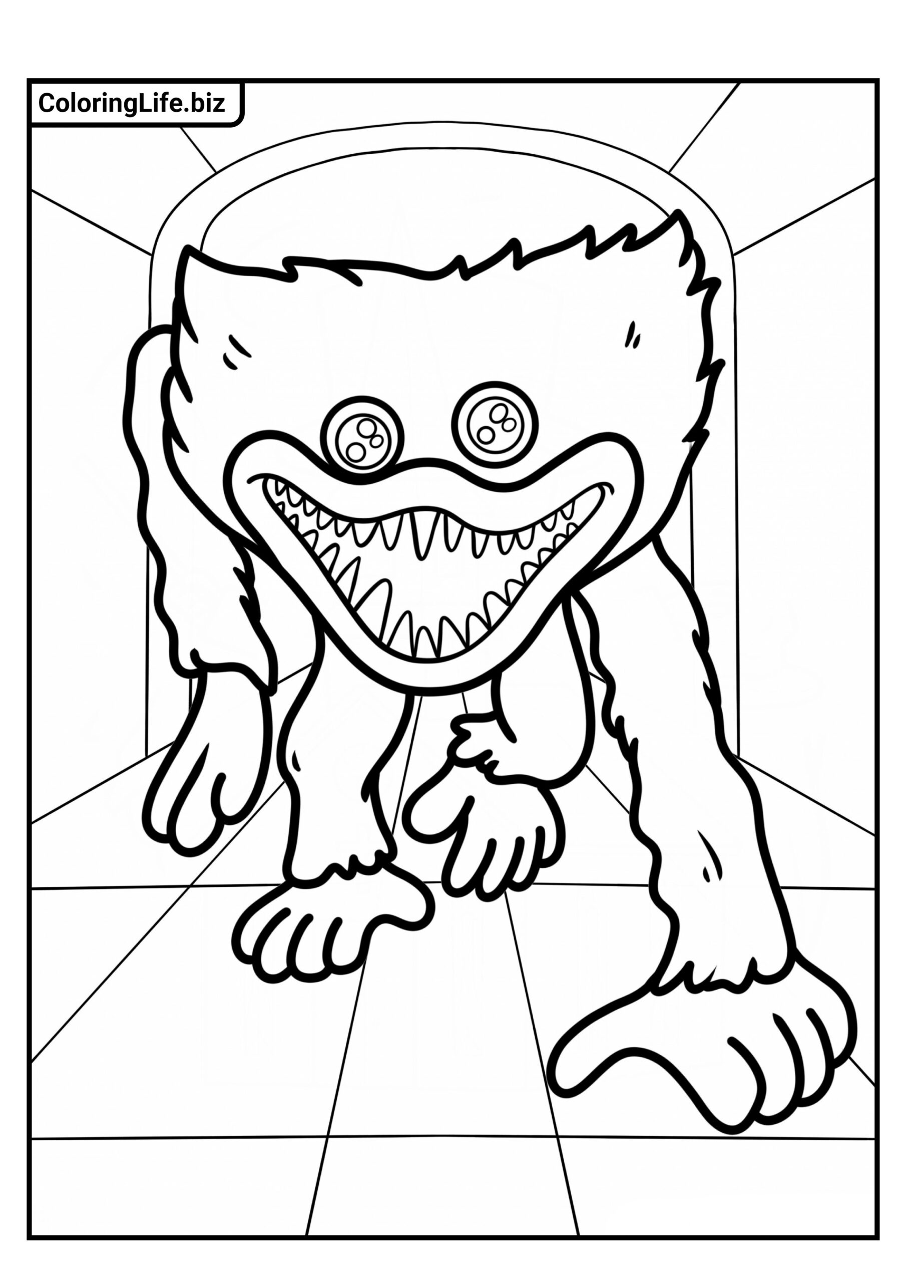 Раскраски Поппи Плейтайм распечатать на А4 бесплатно