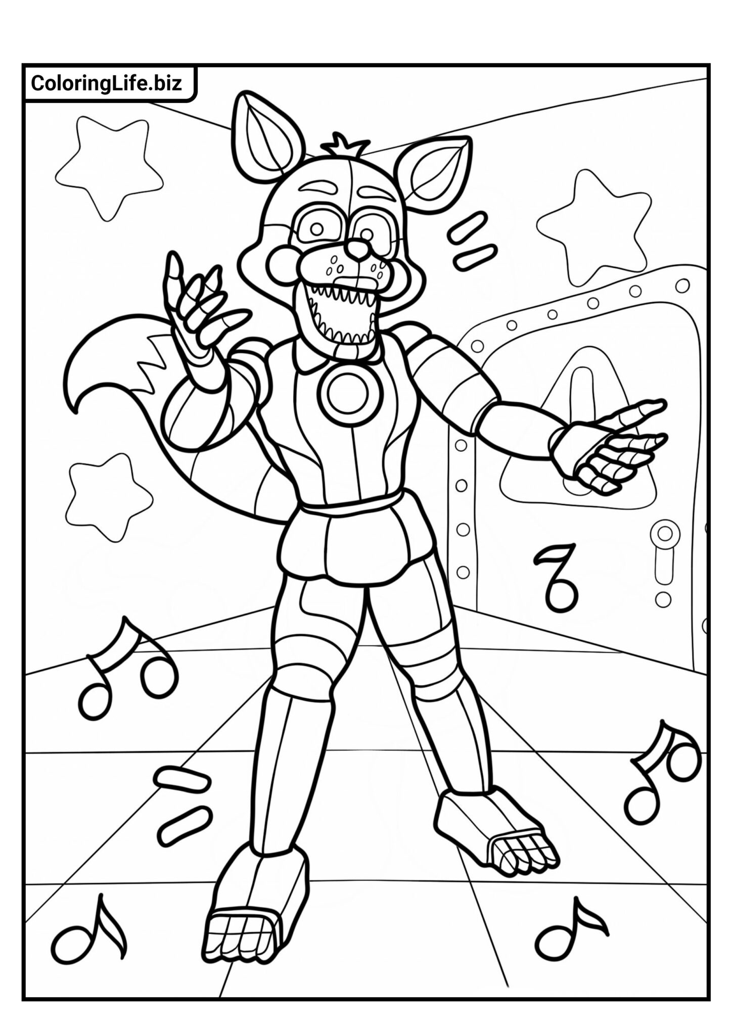 Ausmalbilder FNAF (5 Nächte mit Freddy) zum Ausdrucken auf A4