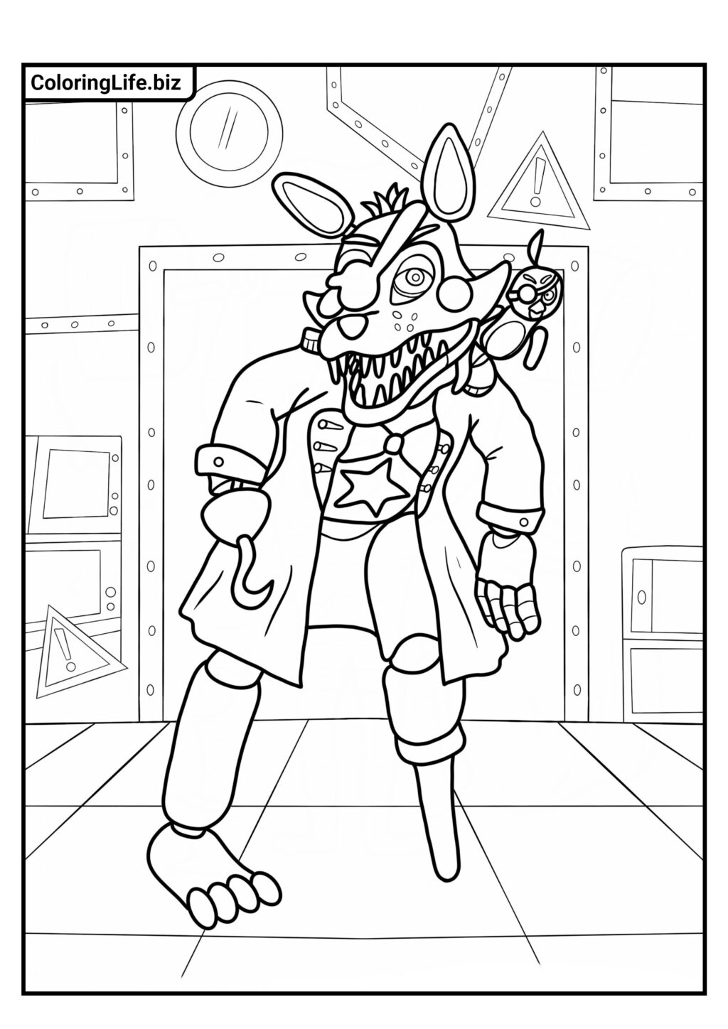 Ausmalbilder FNAF (5 Nächte mit Freddy) zum Ausdrucken auf A4