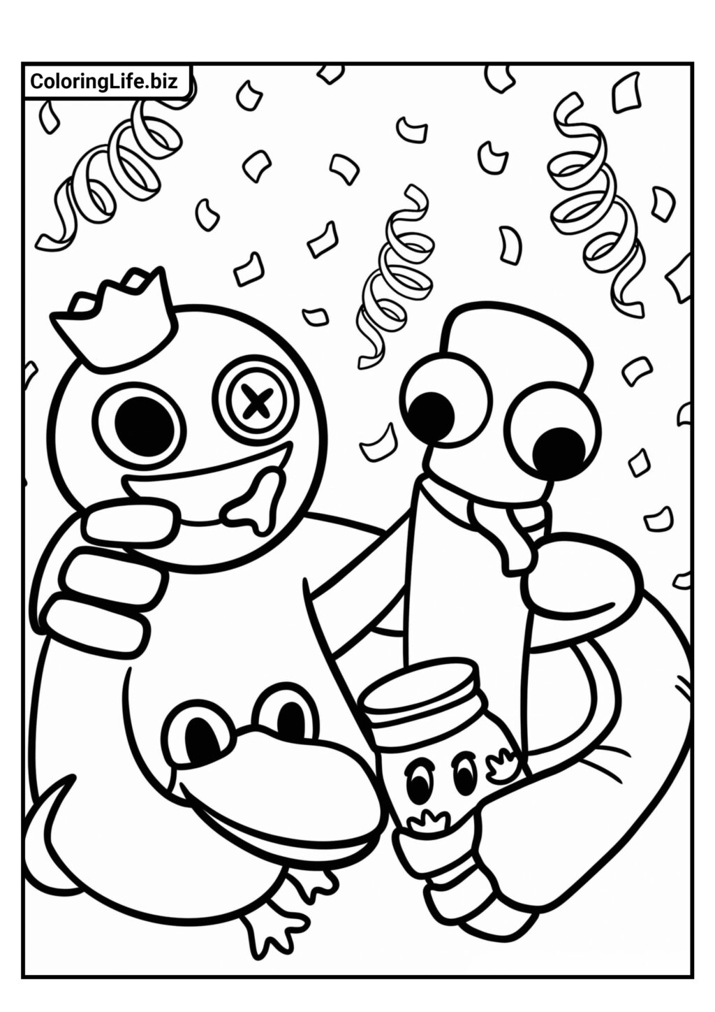 Раскраски Радужные Друзья (Rainbow Friends) распечатать
