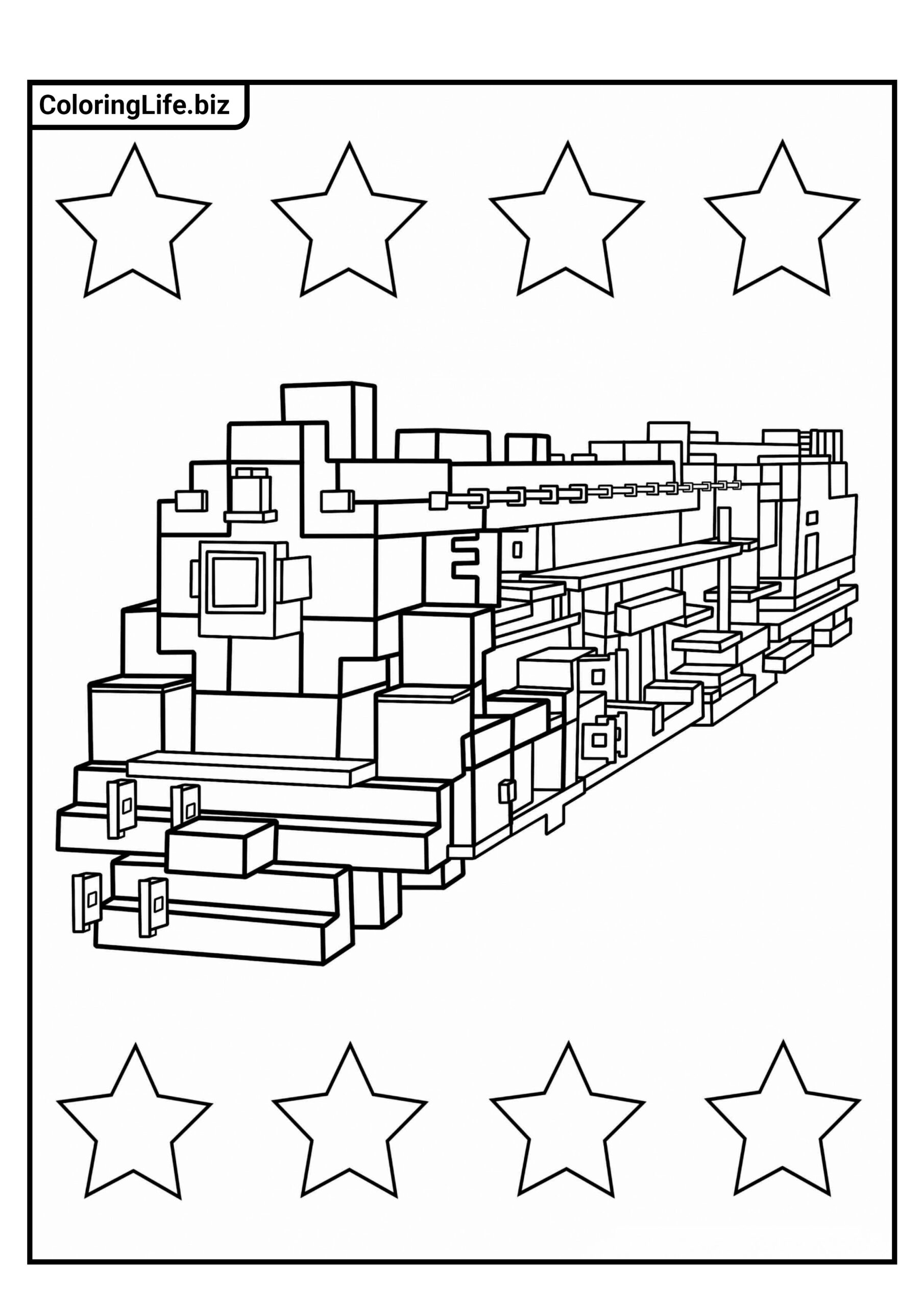 Раскраски Поезд - распечатать на А4 - скачать PDF