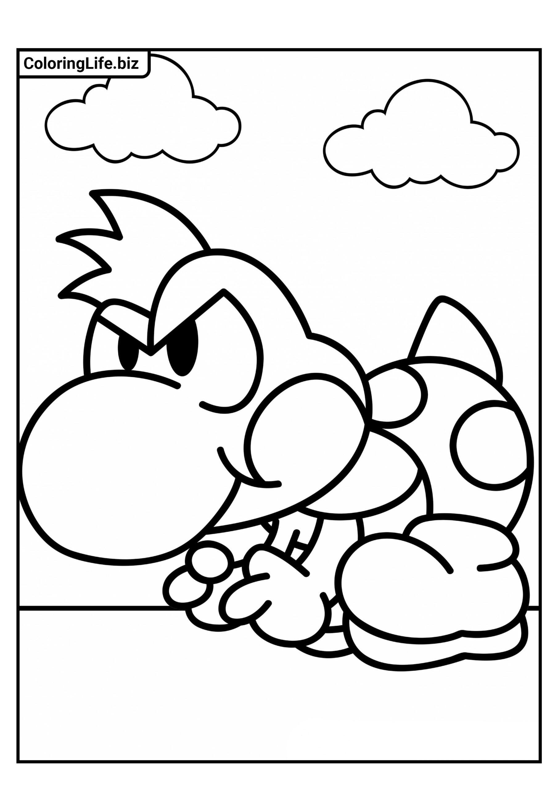 Yoshi Ausmalbilder (Super Mario Bros.) | Ausdrucken im A4-Format